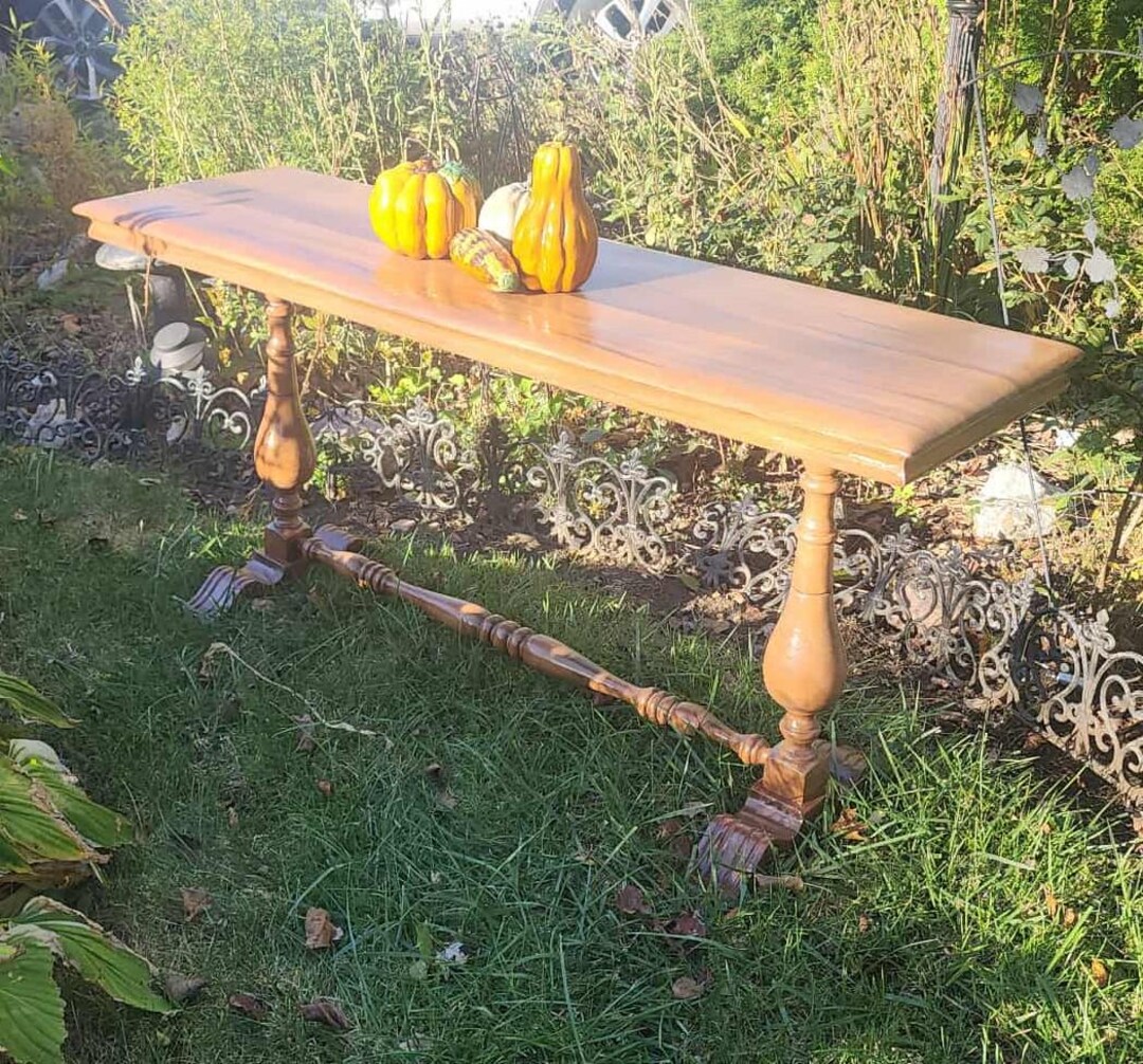 Antique Jacobean Console Trestle Table - Early 1900s Refinished - Etsy
