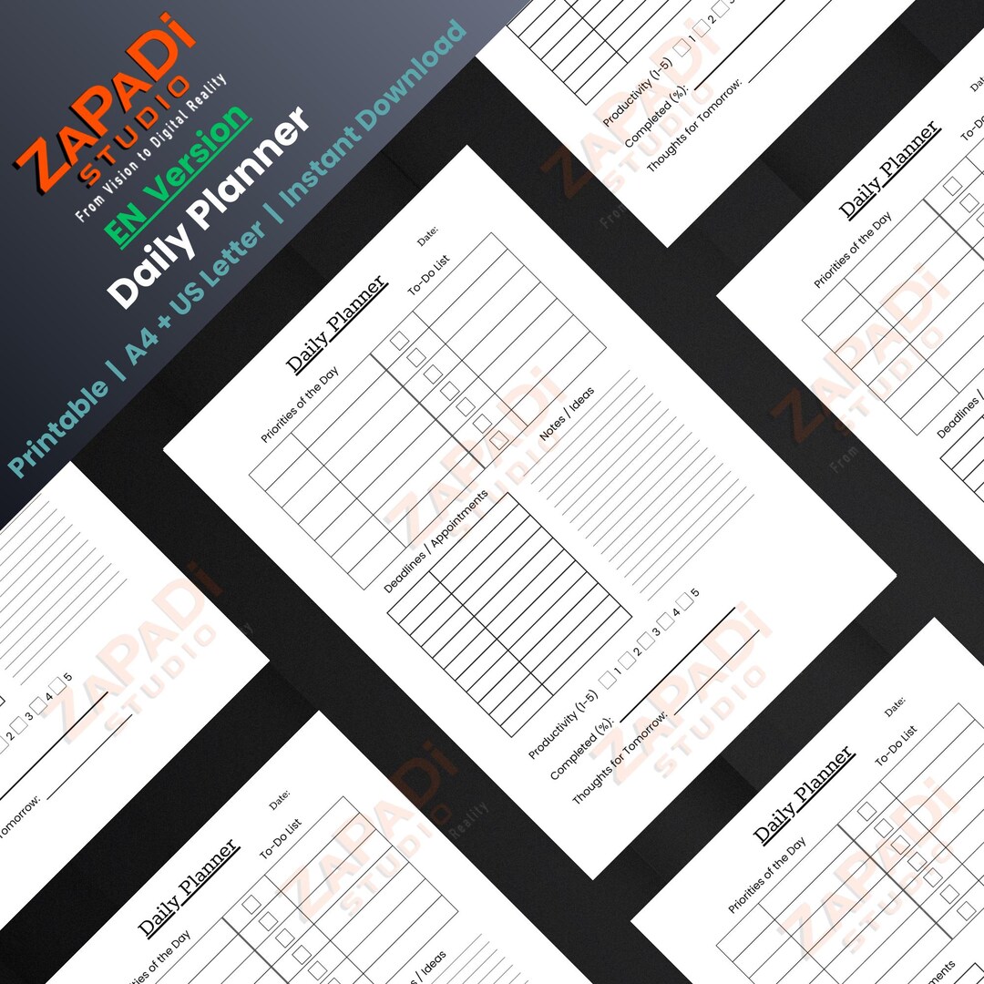 Daily Planner Printable 2025 | To-do List, Priorities & Deadlines ...