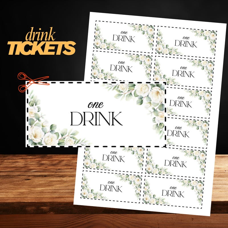 Printable Drink Token - Etsy UK