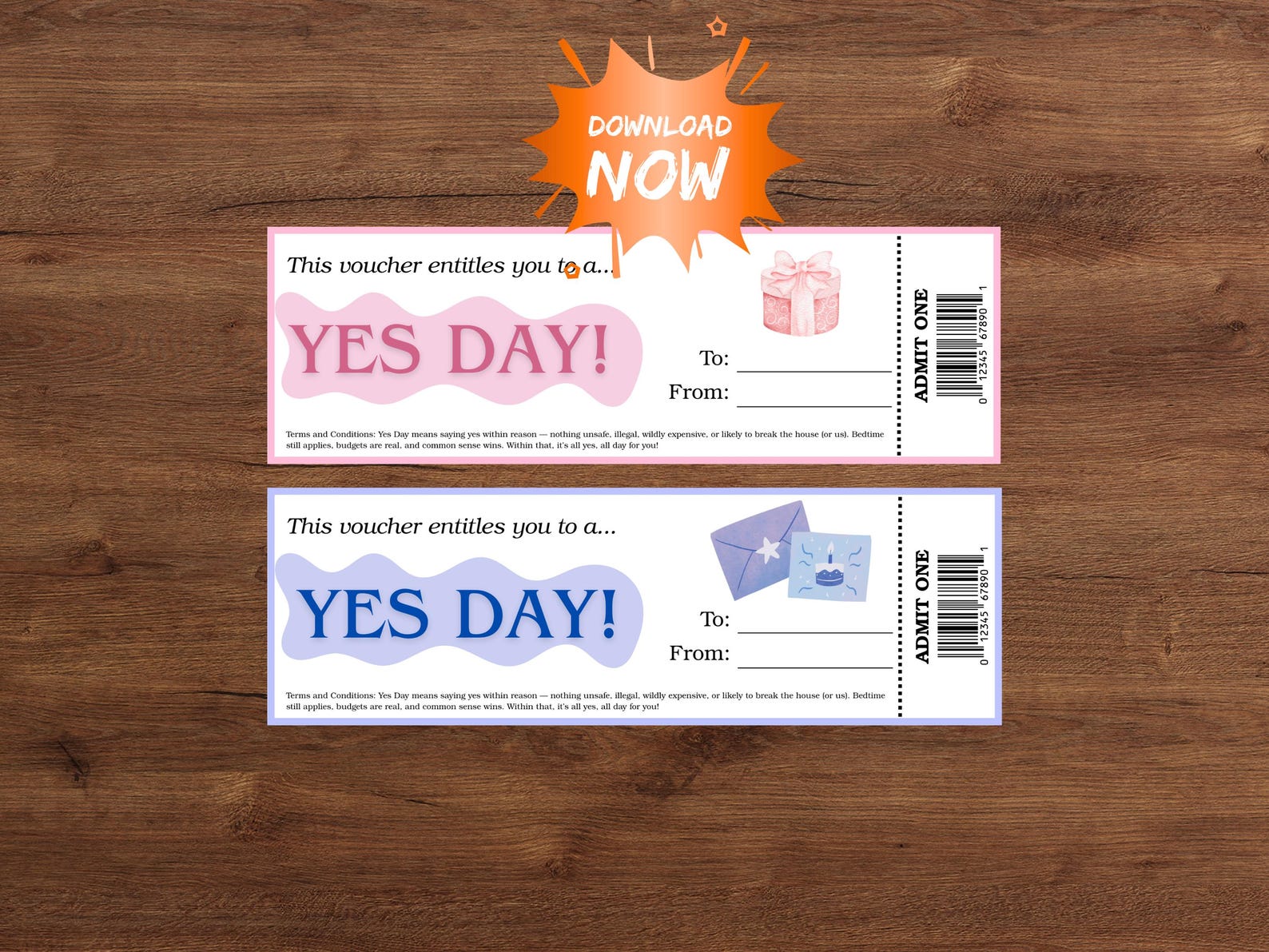 Yes Day Coupon Fun Reward Printable Experience Gift for Kids and ...
