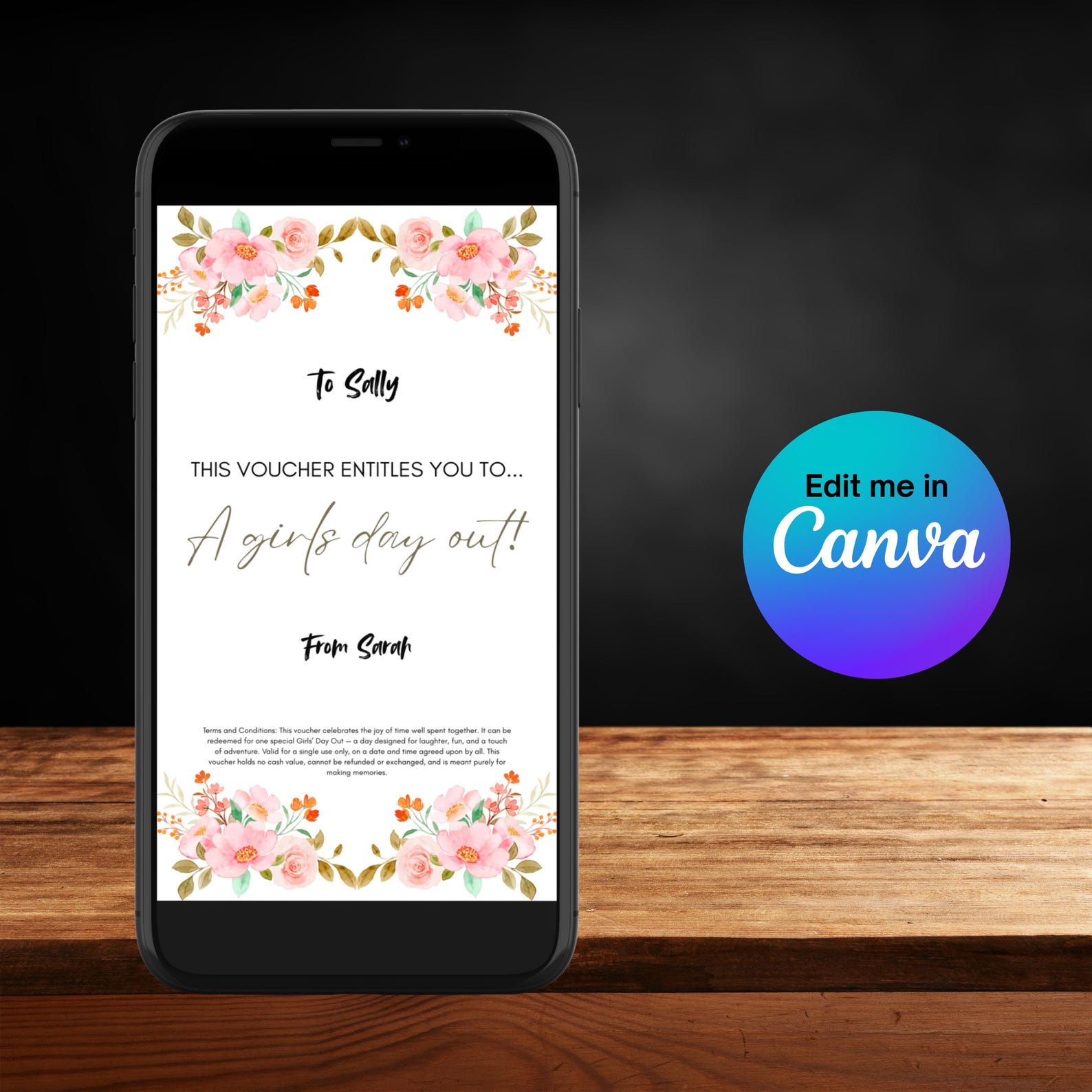Editable Girls Day Out Voucher: Printable Gift Certificate (PDF ...