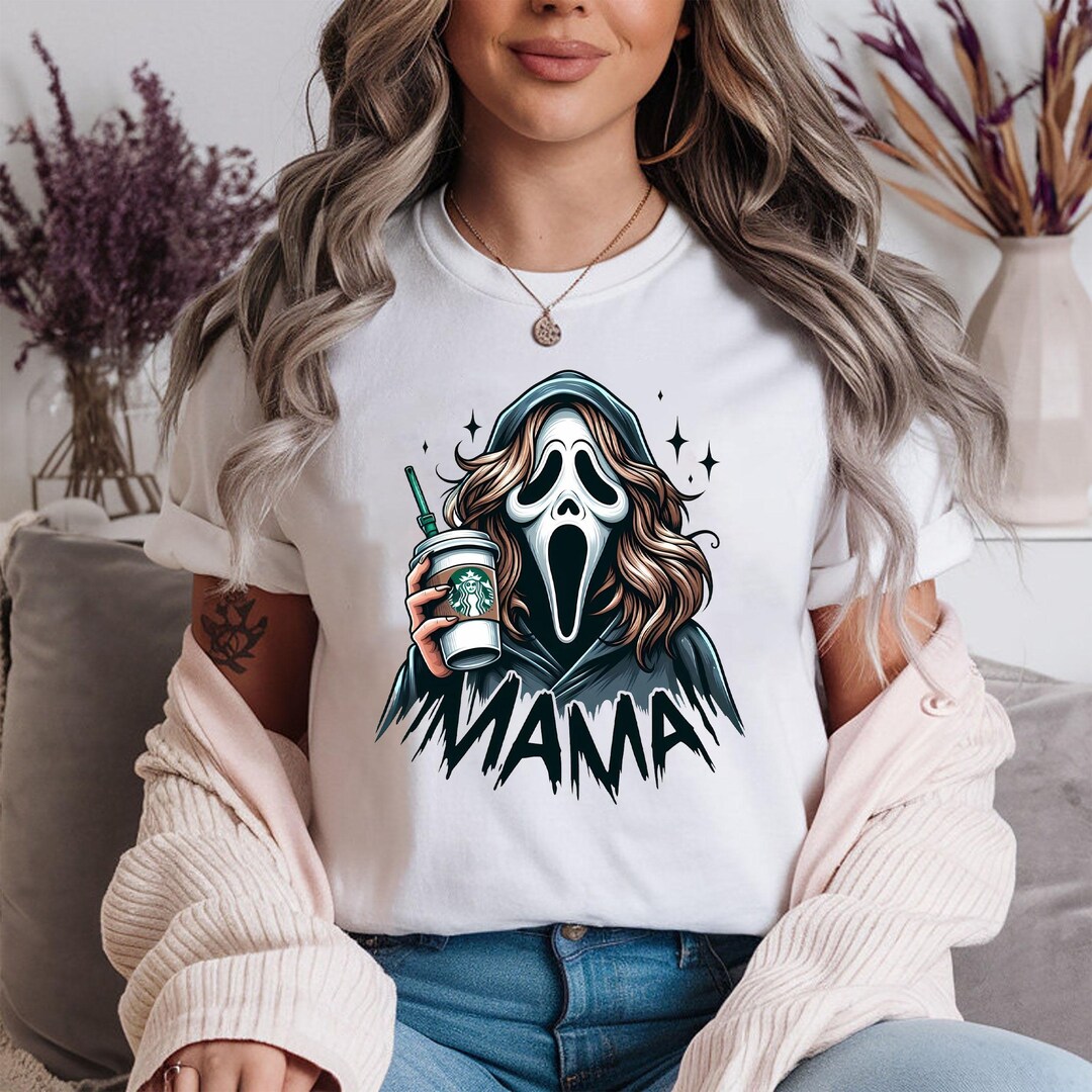 Ghostface Mama Coffee PNG, Horror Mom Halloween Sublimation Design ...