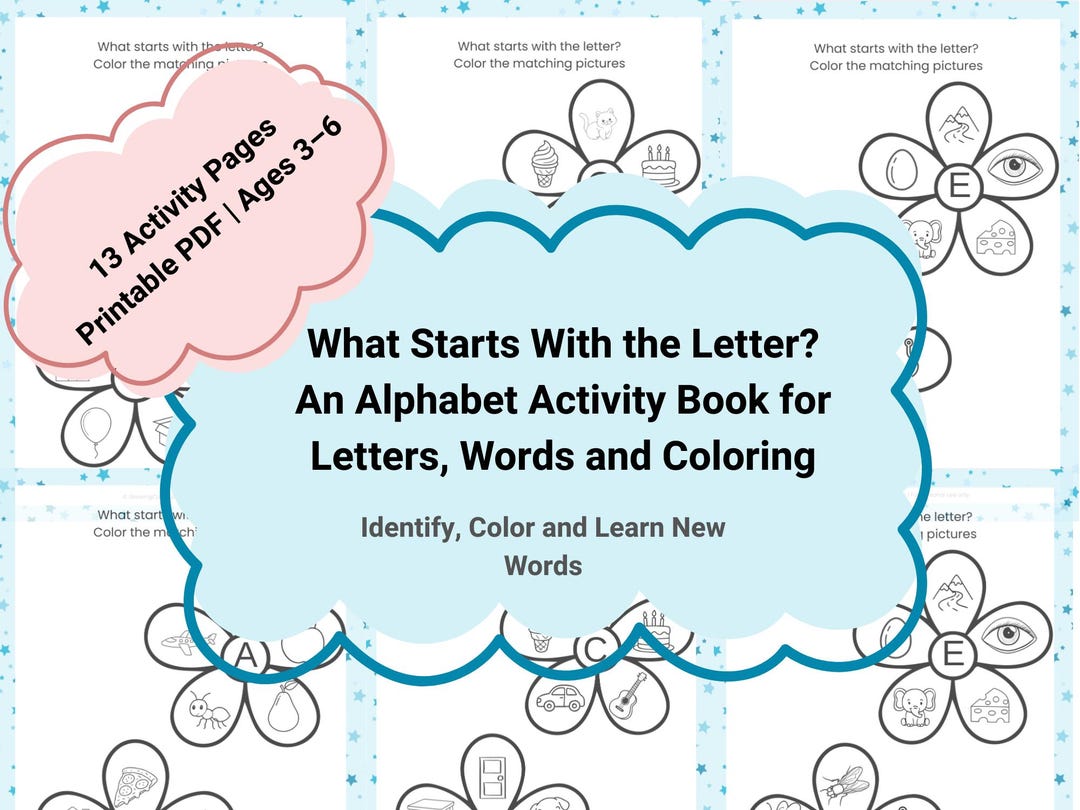 What Starts With the Letter? Alphabet Activity Book for Kids | Letter ...