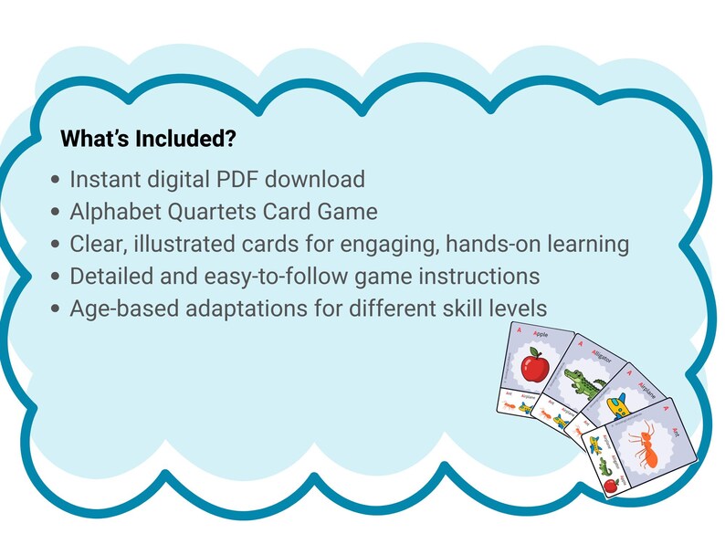 Alphabet Quartets Card Game - Printable PDF - Etsy
