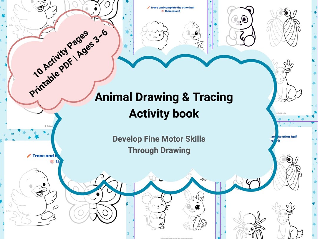 Learn to Draw: Animals | Trace, Copy & Color Workbook Ages 3–6 ...