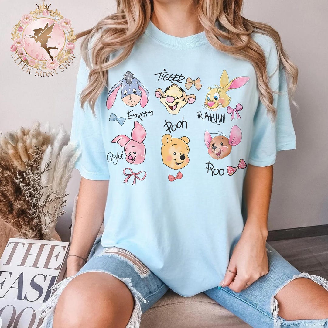 Winnie the Pooh Shirt, Pooh and Friends Pink Shirt, Piglet Eeyore ...