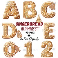 Butter Cookie Alphabet PNG | Christmas Cookie Letters A-Z | Gingerbread ...