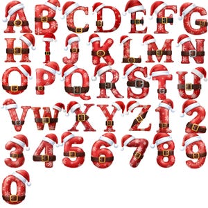 Christmas Alphabet Clipart PNG | Festive Holiday Letters & Numbers ...
