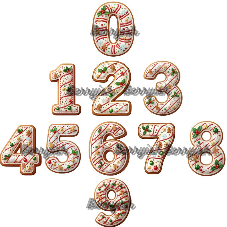 Gingerbread Alphabet Clipart, Christmas Letters & Numbers, Holiday ...