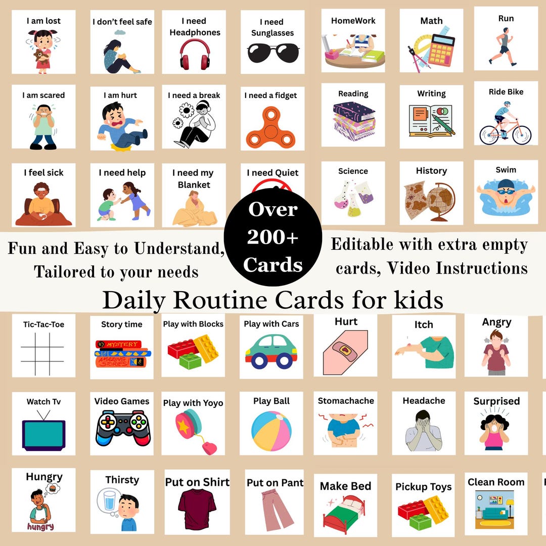 Autism Communication Cards: Visual Cues for Speech Therapy (digital ...