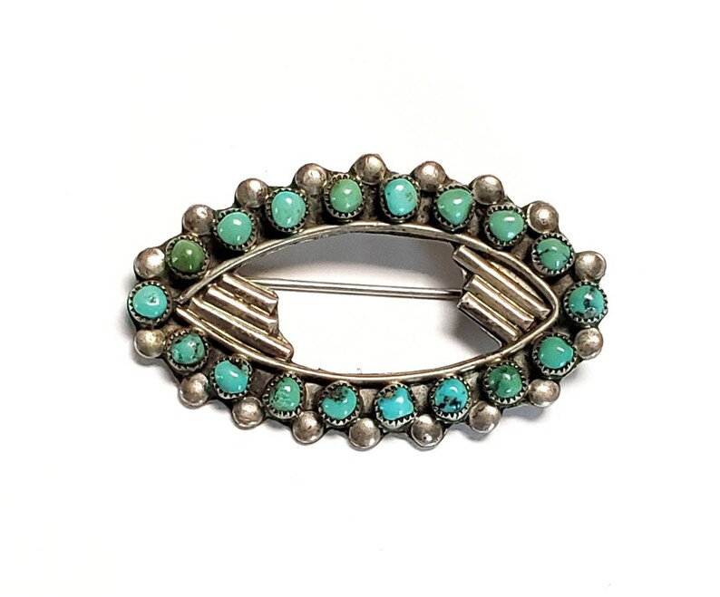 Zuni Snake Eye Turquoise Brooch Eye Symmetry Sterling Brooch | Etsy