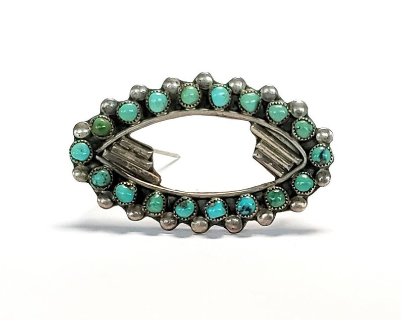 Zuni Snake Eye Turquoise Brooch Eye Symmetry Sterling Brooch | Etsy