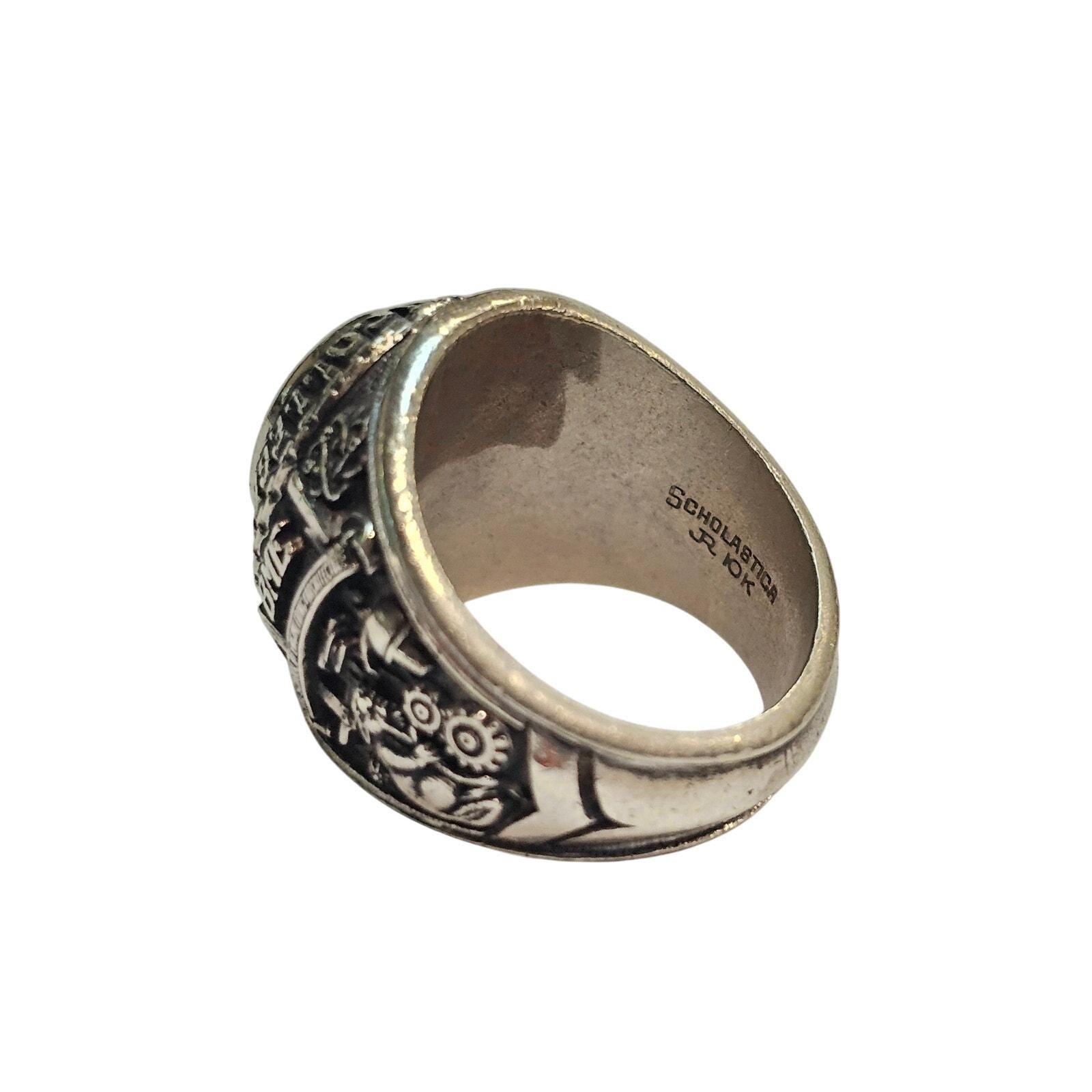 Vintage 1970 CCNY Class Ring, 10K White Gold, Size 10 - Etsy