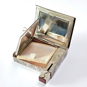 Makeup Compact Case Vintage Italian Sterling & Cameo Lipstick Powder ...