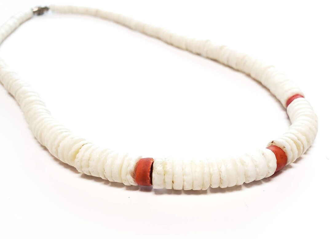 Puka Necklace Vintage Puka Shell Sponge Coral Necklace - Etsy