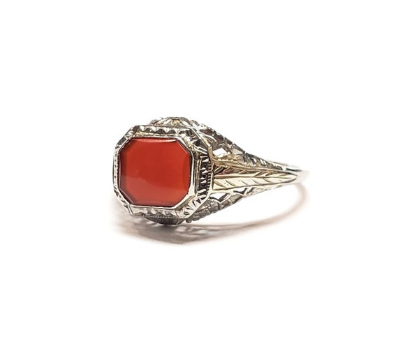 18K Karneol Ring Antik Art Deco Karneol Signet Ring No - Etsy.de