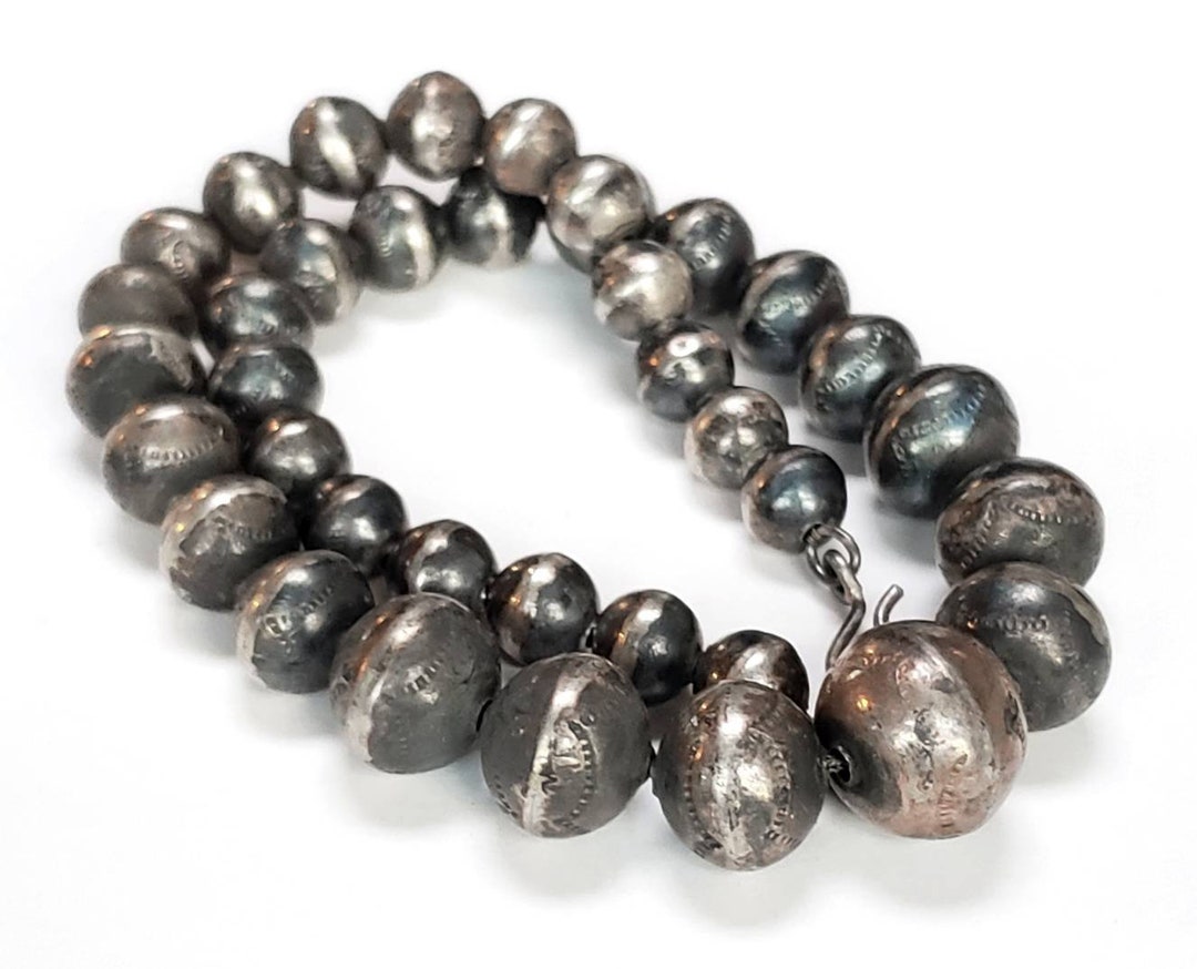 Navajo Pearl Bead Necklace Vintage Dine Pearl Necklace Bench Work Pearl ...