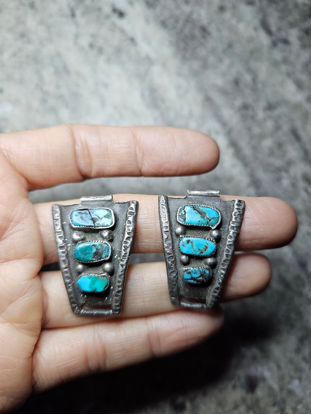 Navajo Watch Tips vintage Dine 3 Stone Sterling Watch Tip - Etsy France