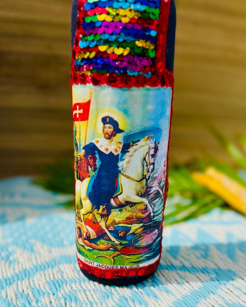 St Jacques Majeur Boutèy Vodou Sequined Bottle | Handmade in Haiti ...