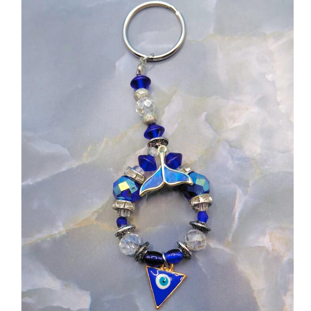 Yemaya Inspired Beaded Keychain | Custom Santeria Yoruba | Ogun Oshun ...