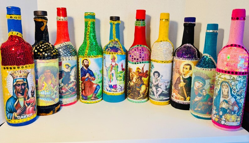 St Jacques Majeur Boutèy Vodou Sequined Bottle | Handmade in Haiti ...