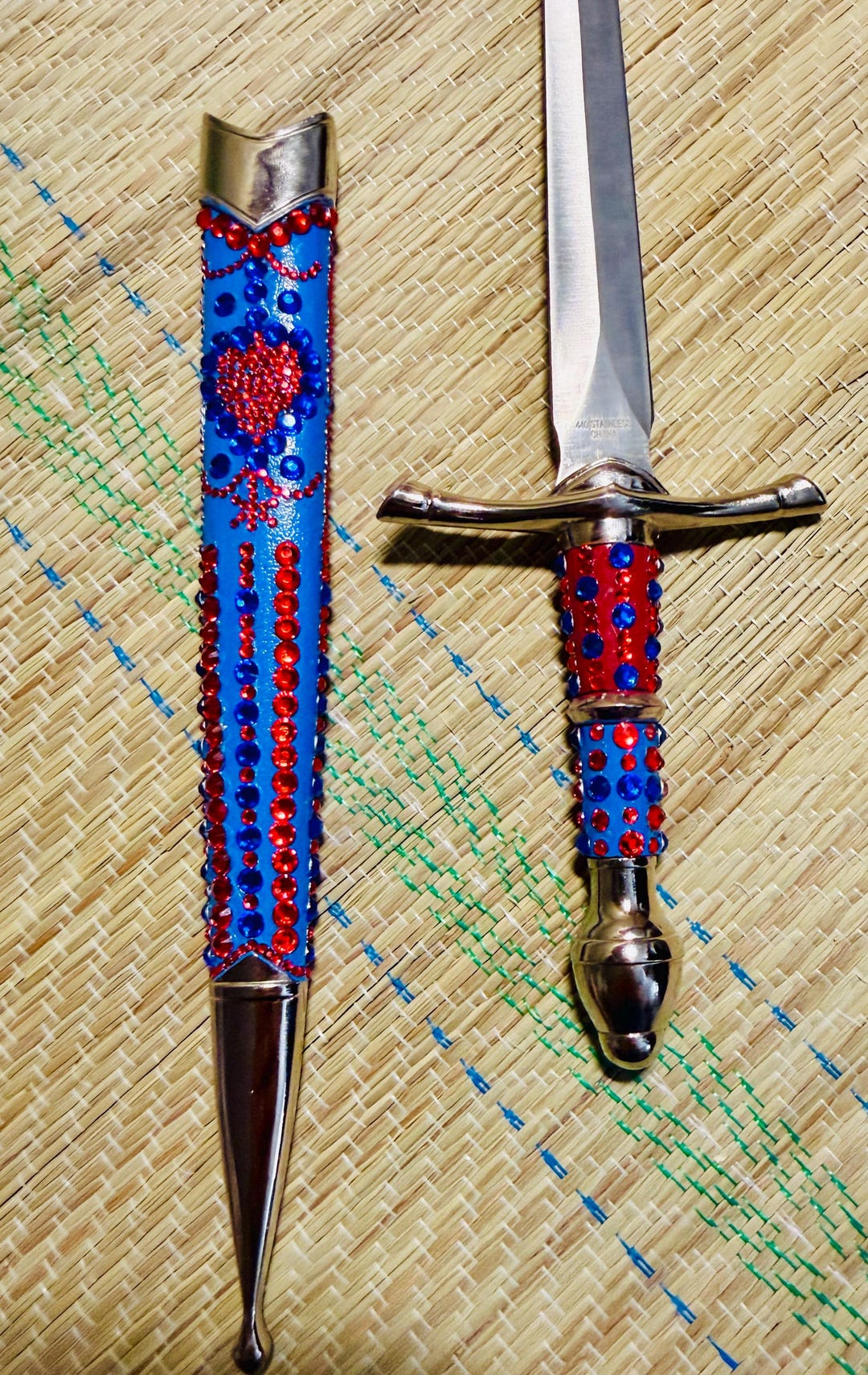 Erzuli Dantor Ponya | 14" Ritual Dagger With Rhinestones | Petwo Vodou ...