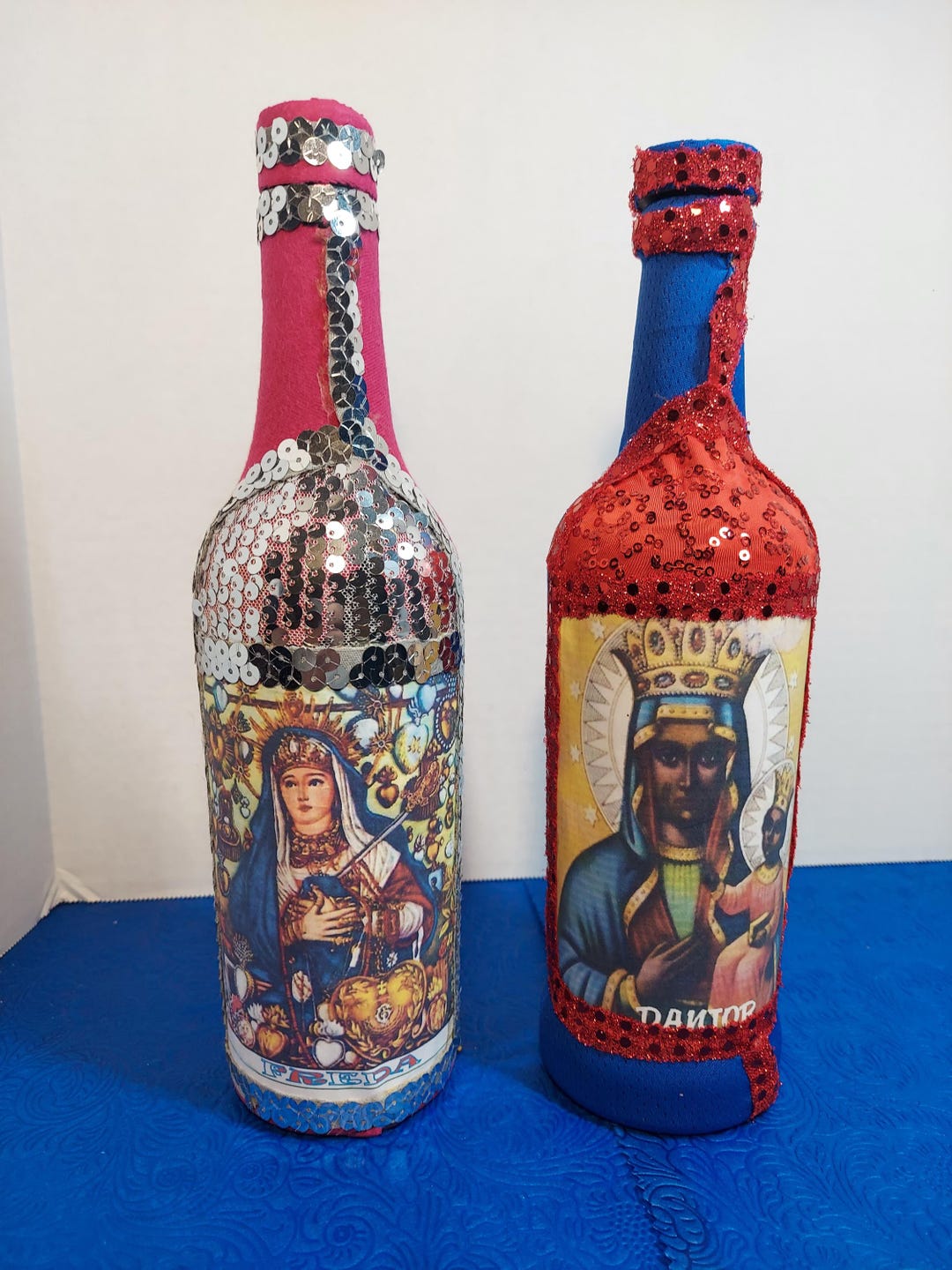 Èzili Dantò and Èzili Freda Boutèy Vodou Sequined Bottle | Handmade in ...