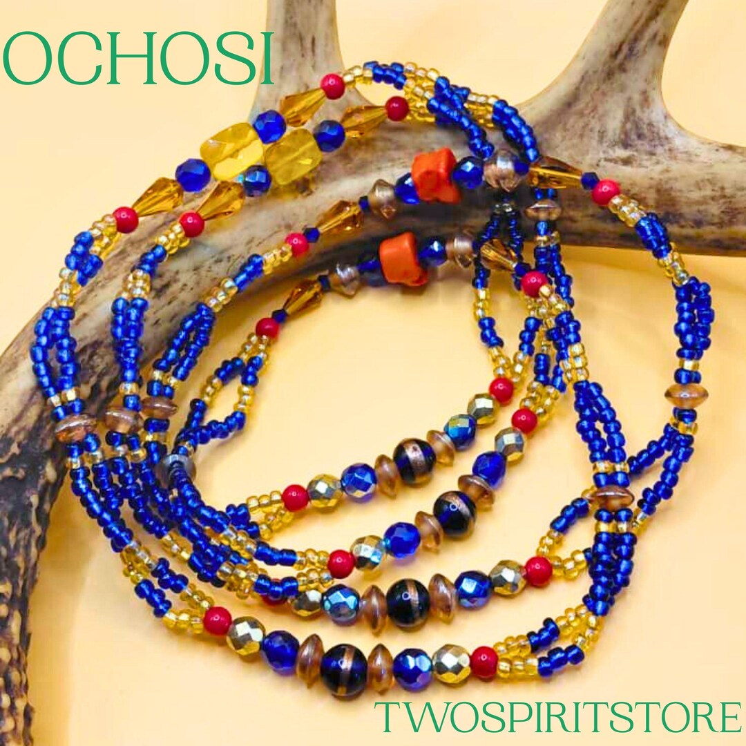 Ochosi Orisha Collar Eleke Necklace for Divine Protection Oxoxi Oșosi ...