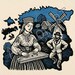 Estonian Folk Art Print: Baltic Culture, Blue Black White (digital ...