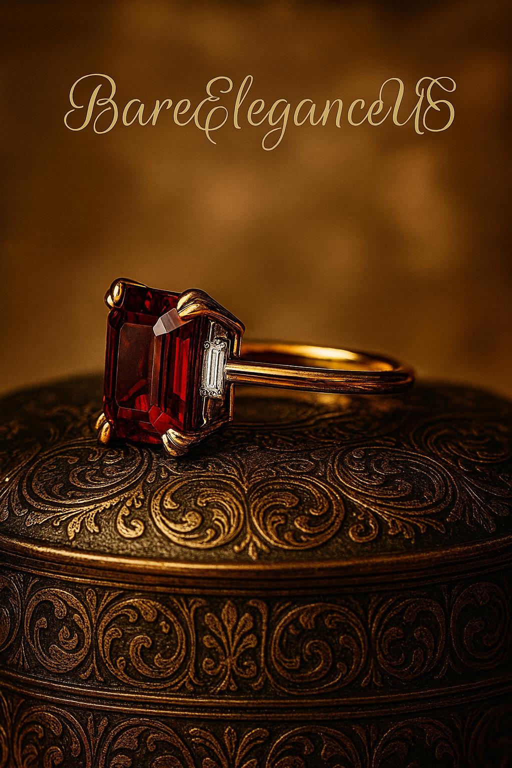 Princess Cut Garnet Engagement Ring, Minimalist Ruby Solitaire Wedding ...