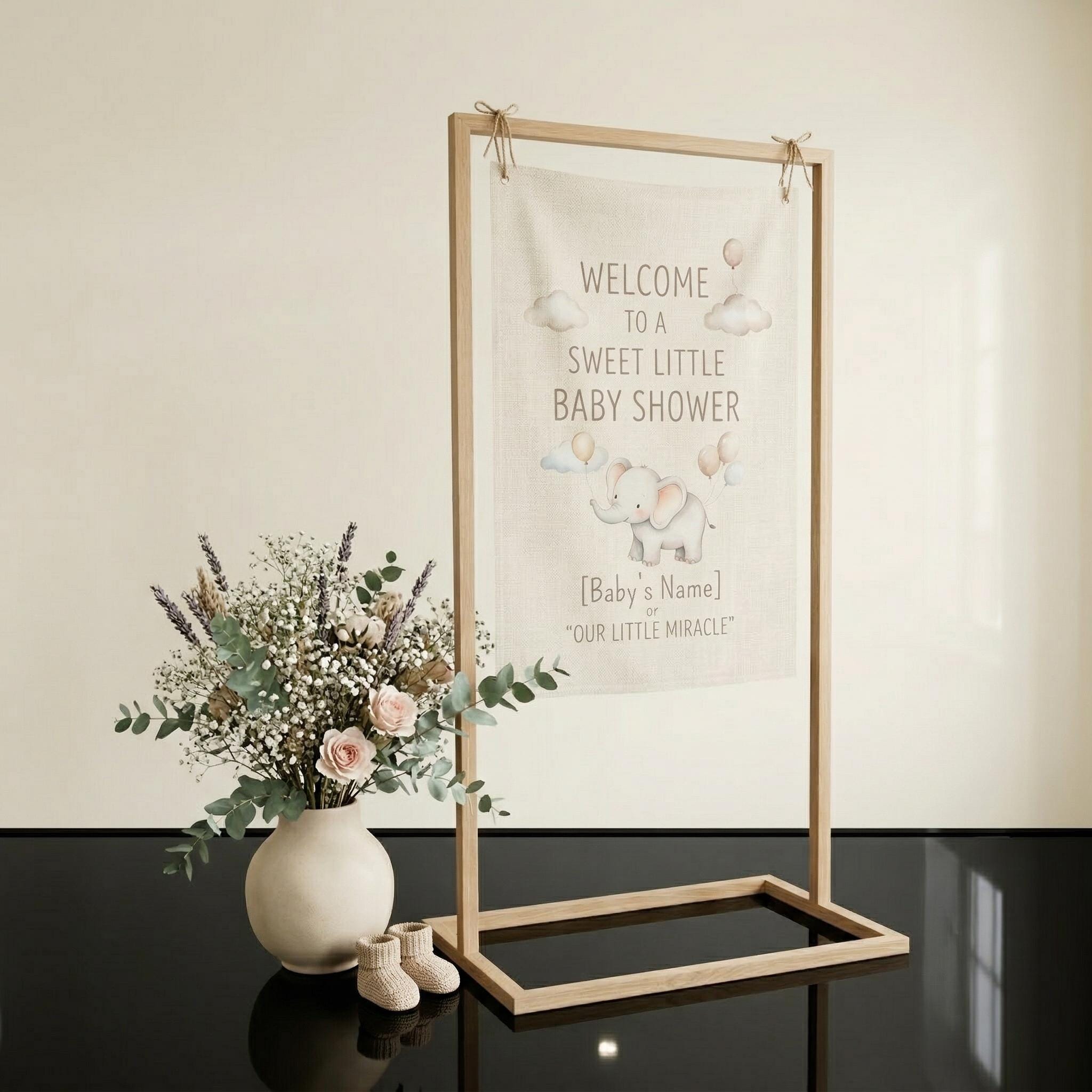 Wooden Wedding Welcome Sign Stand, Custom Event Decor Frame, Natural ...