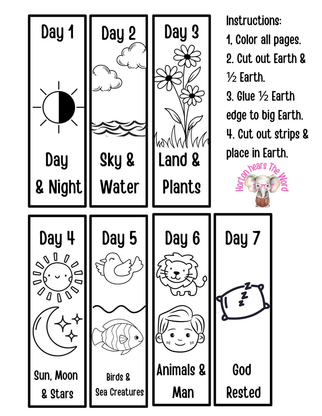 Genesis Creation Craft- the First 7 Days - Etsy