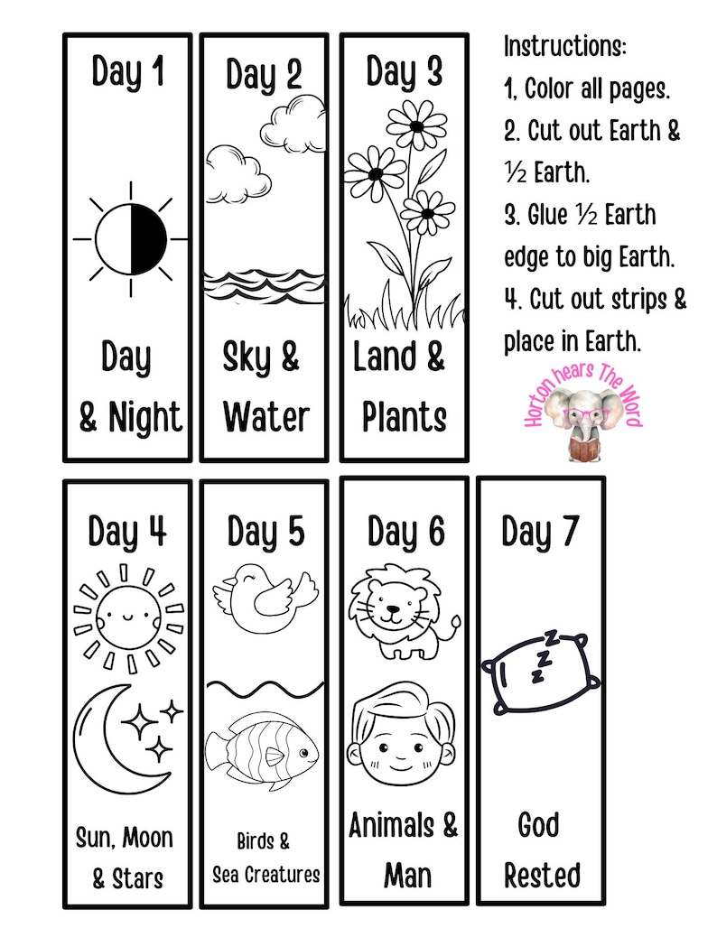 Genesis Creation Craft- the First 7 Days - Etsy