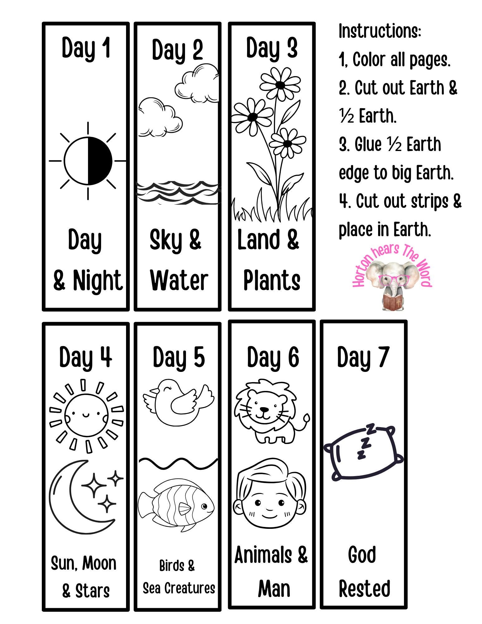 Genesis Creation Craft- the First 7 Days - Etsy