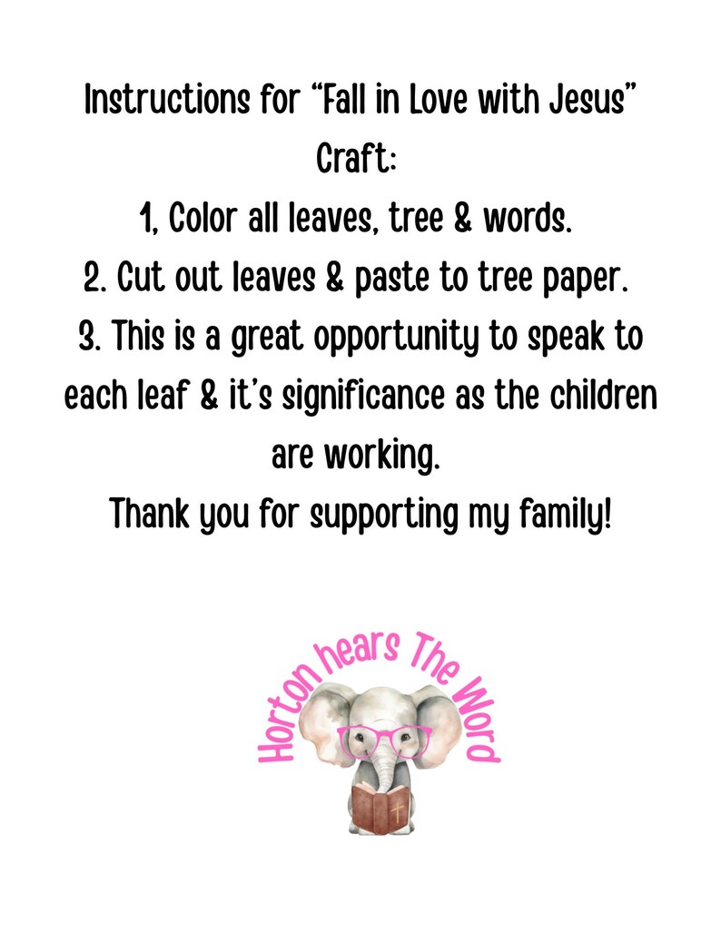 Fall in Love With Jesus Craft – Christian Fall Activity for Kids - Etsy