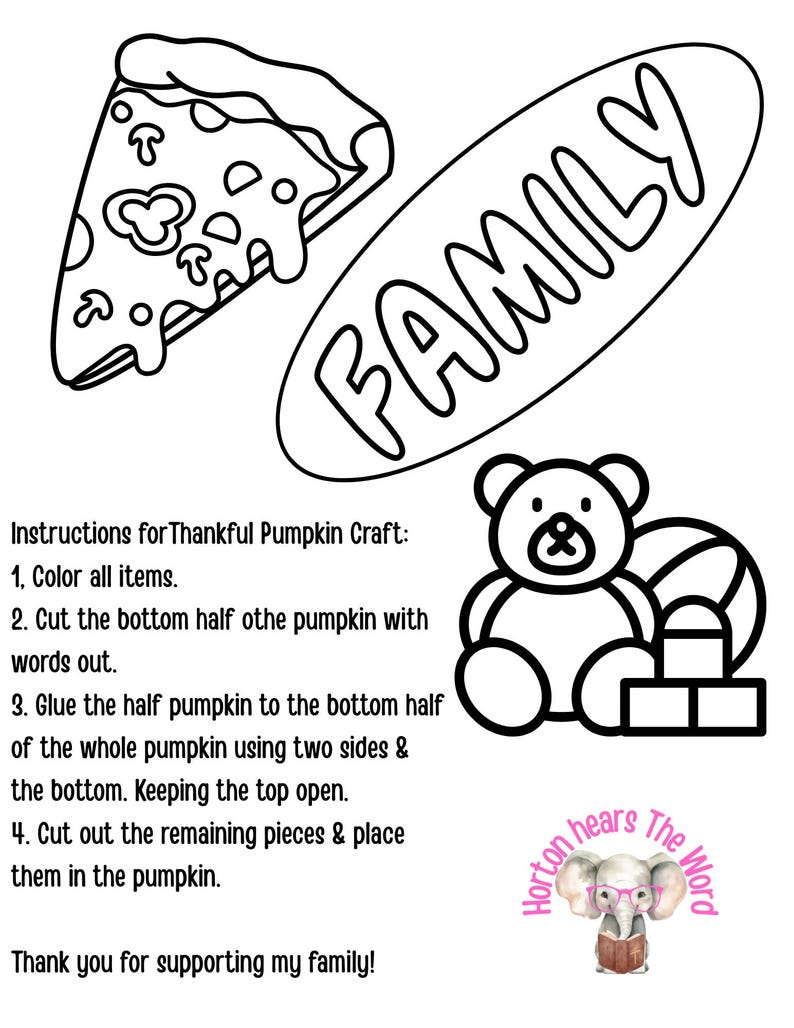 Thankful Pumpkin Christian Craft | Bible-based Fall Activity for Kids ...