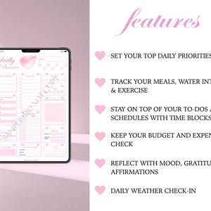 Soft Pink Daily Planner: Printable To-do List Organizer (PDF Download ...