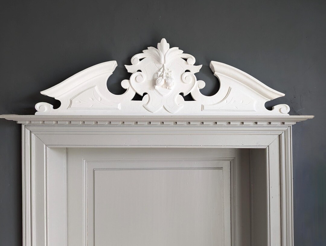 LARGE Antique French Wooden Pediment, Above Door, Armoire, Bed ...