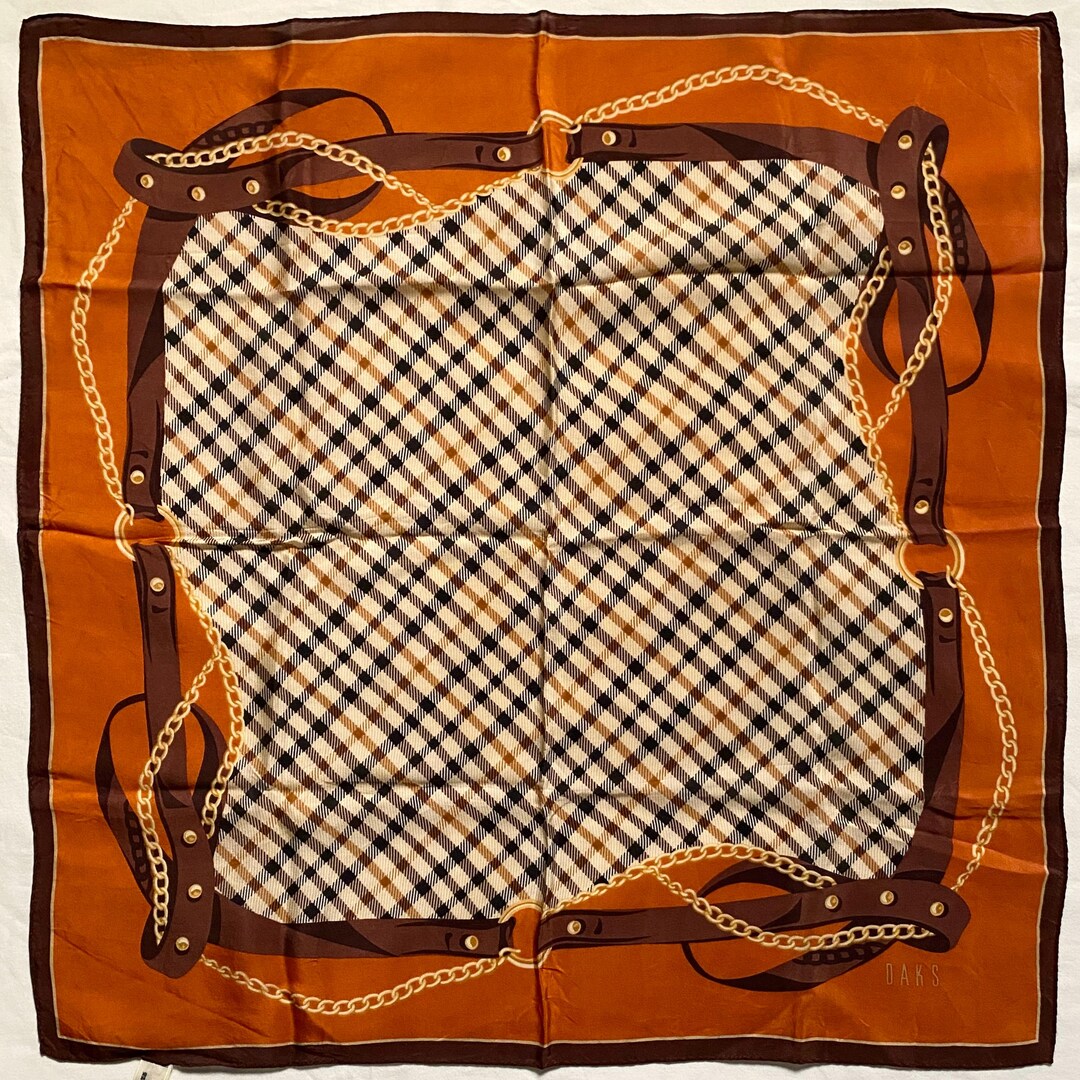 Vintage DAKS London Signature House Check Pattern Equestrian Decorative ...