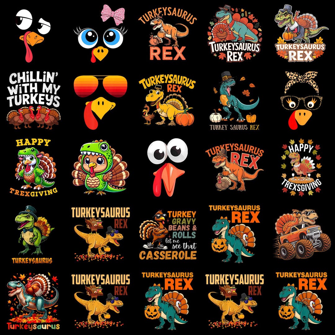 Thanksgiving Turkey Dinosaur PNG, Funny Prehistoric Meme Clipart, T-rex ...