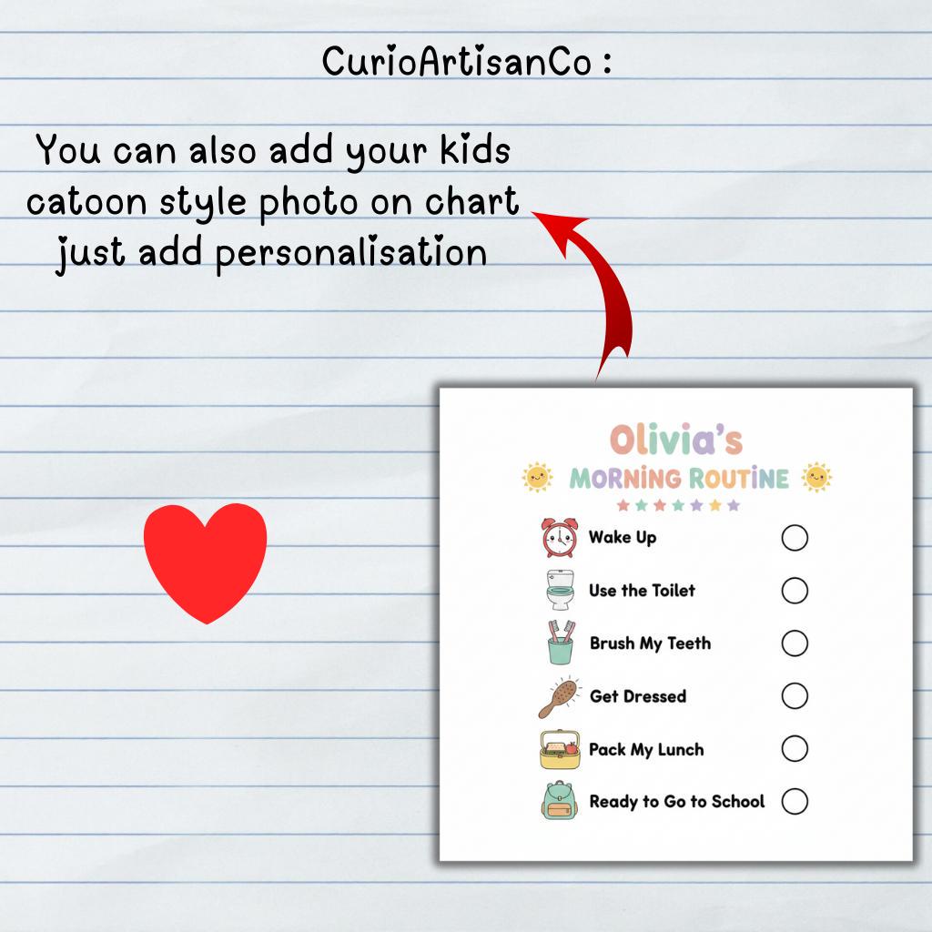 Personalized Kids Routine Chart, Morning, Bedtime, Chores (PDF ...