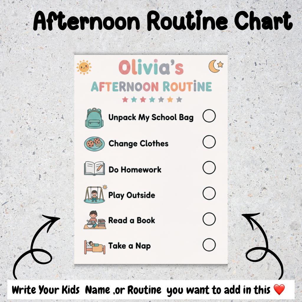 Personalized Kids Routine Chart, Morning, Bedtime, Chores (PDF ...