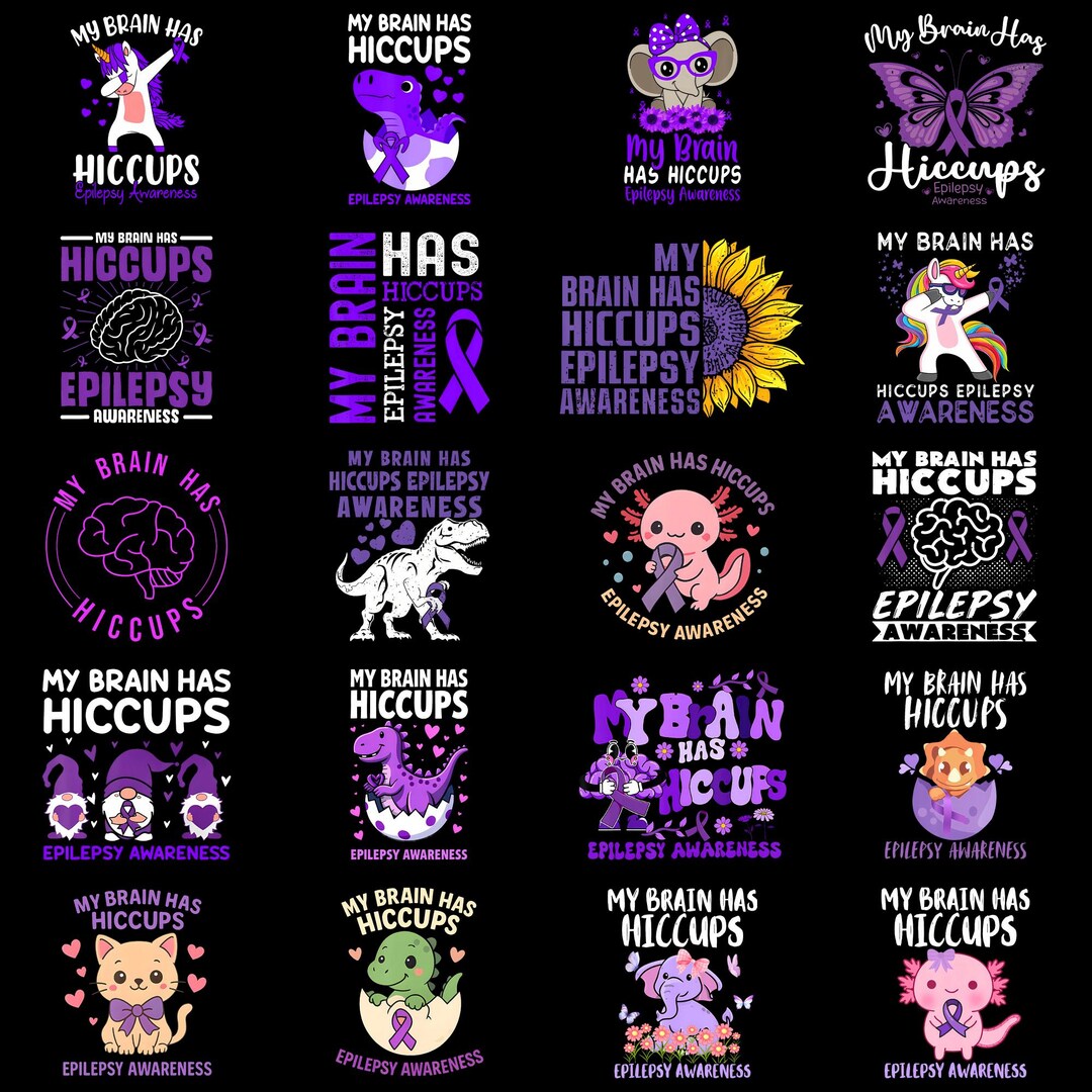 My Brain Has Hiccups PNG, Funny Epilepsy Awareness Clipart, Purple ...