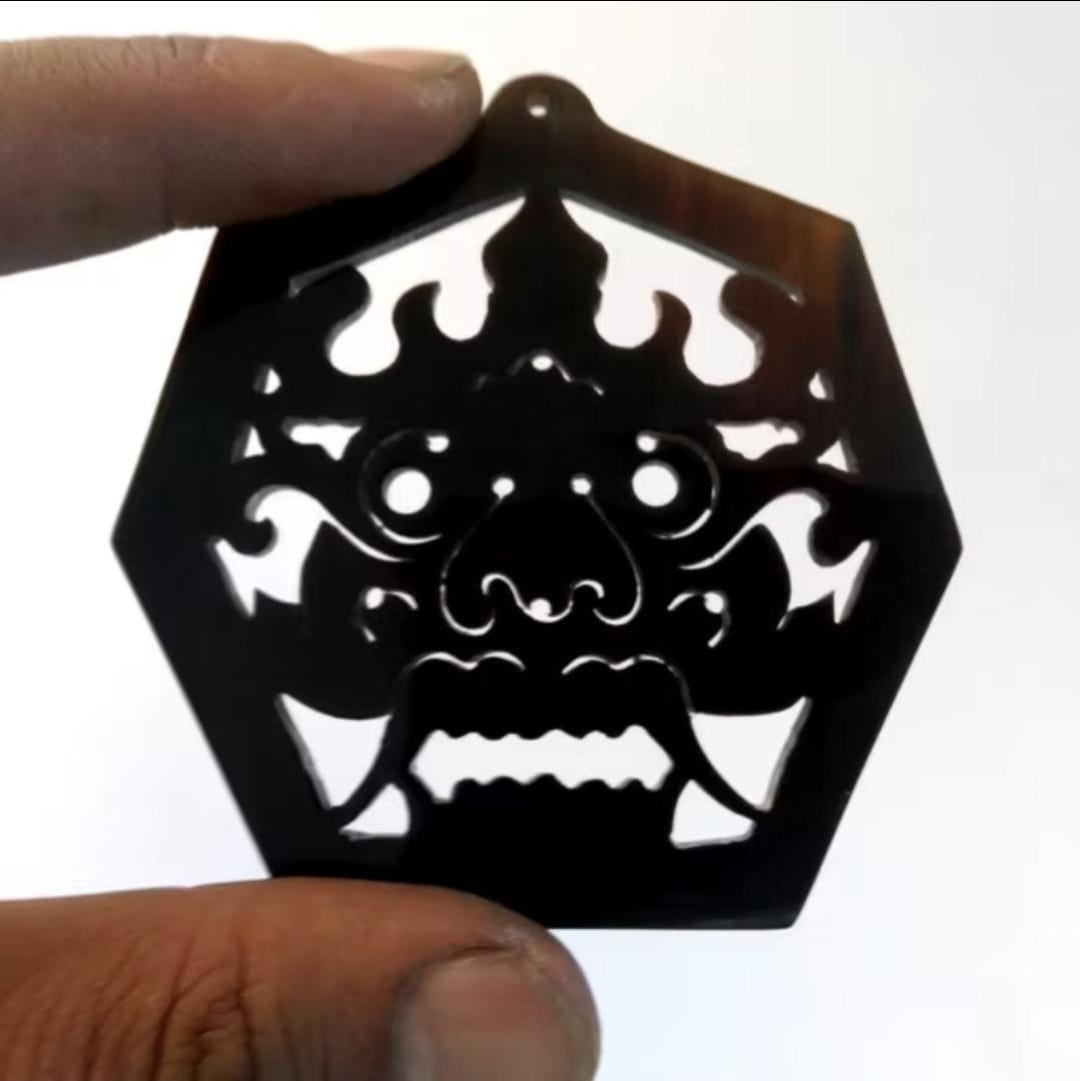 Buffalo Horn Wayang Pendant | Balinese Leak Carving | Handmade ...