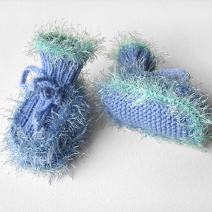 Hand Knitted Baby Booties - Light Blue, 6 - 9 Months - Etsy