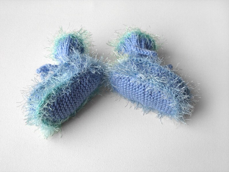 Hand Knitted Baby Booties - Light Blue, 6 - 9 Months - Etsy