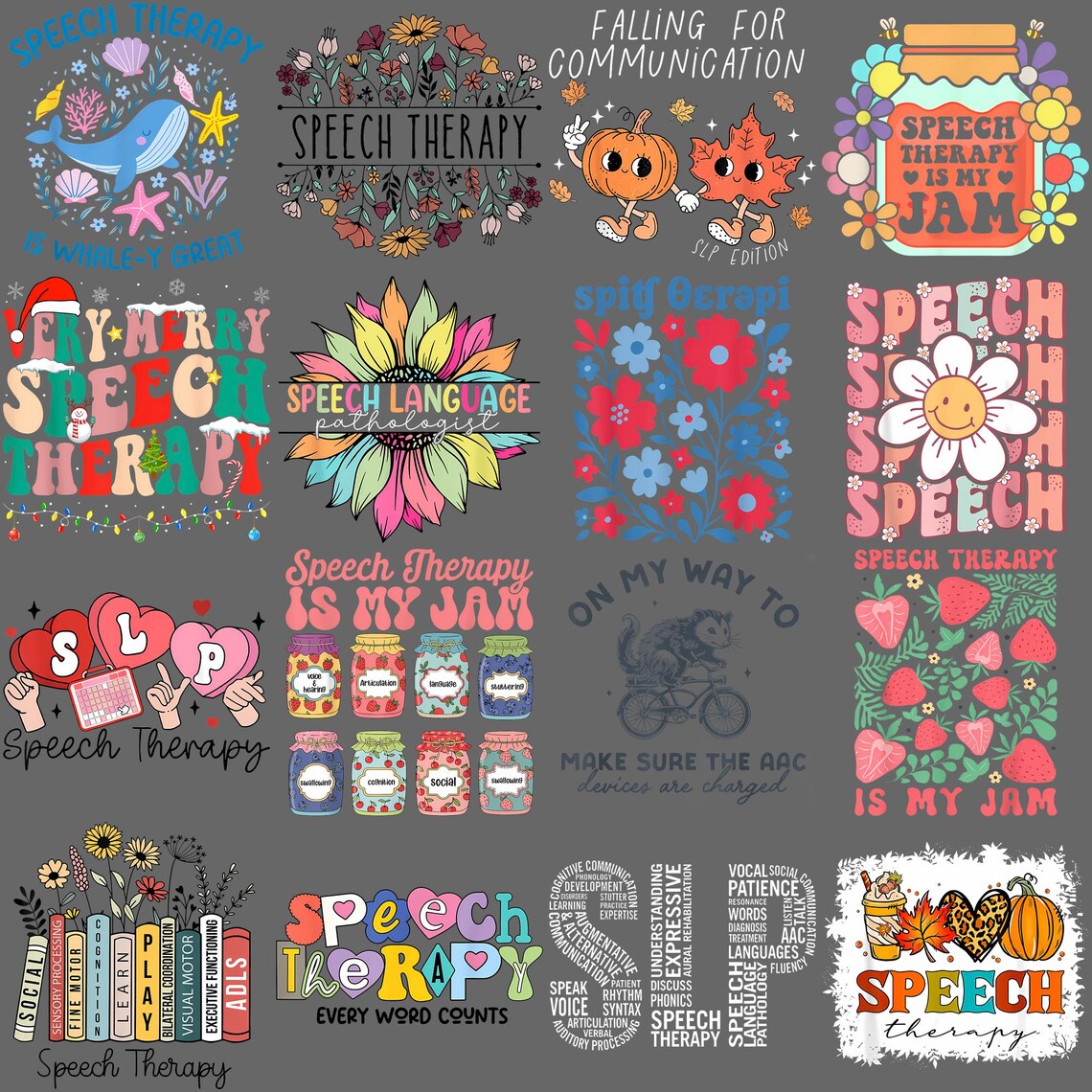 Speech Therapy PNG Bundle, Funny SLP School Clipart, Speech Language ...