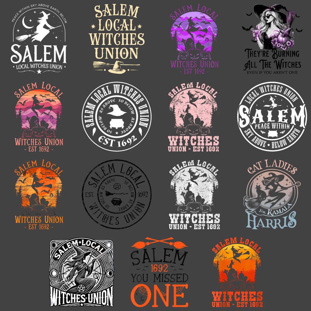 Salem Witches Union PNG, Funny Halloween Witch Meme Clipart, Gothic ...