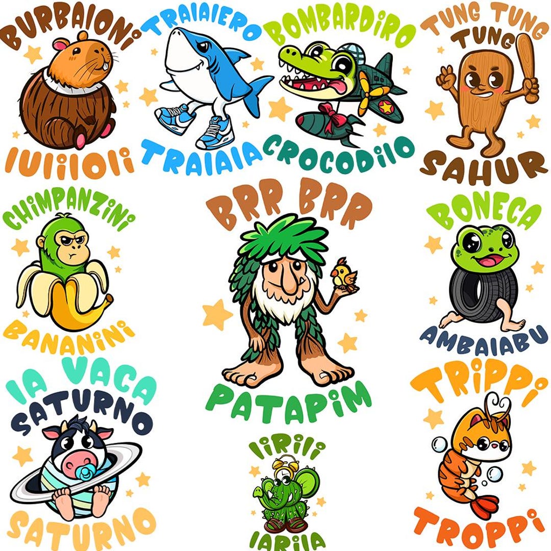 Italian Brainrot Meme PNG Bundle | Funny Meme Characters Clipart ...