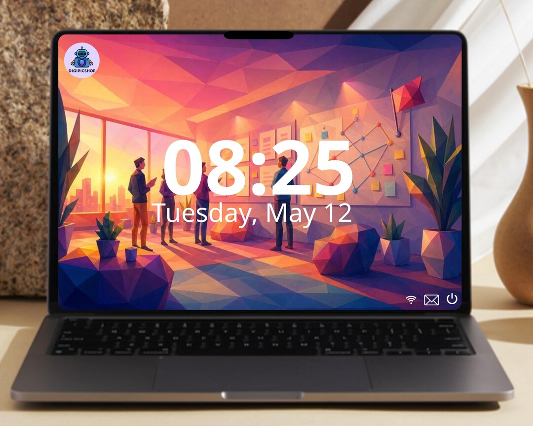 Low-poly Meeting Room Wallpaper | Geometric 4K - Etsy UK